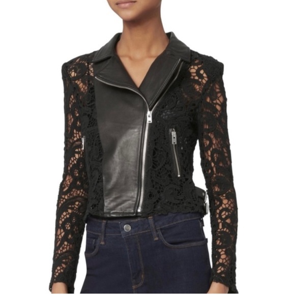 IRO | Jackets & Coats | Iro Black Lace Leather Jacket | Poshmark